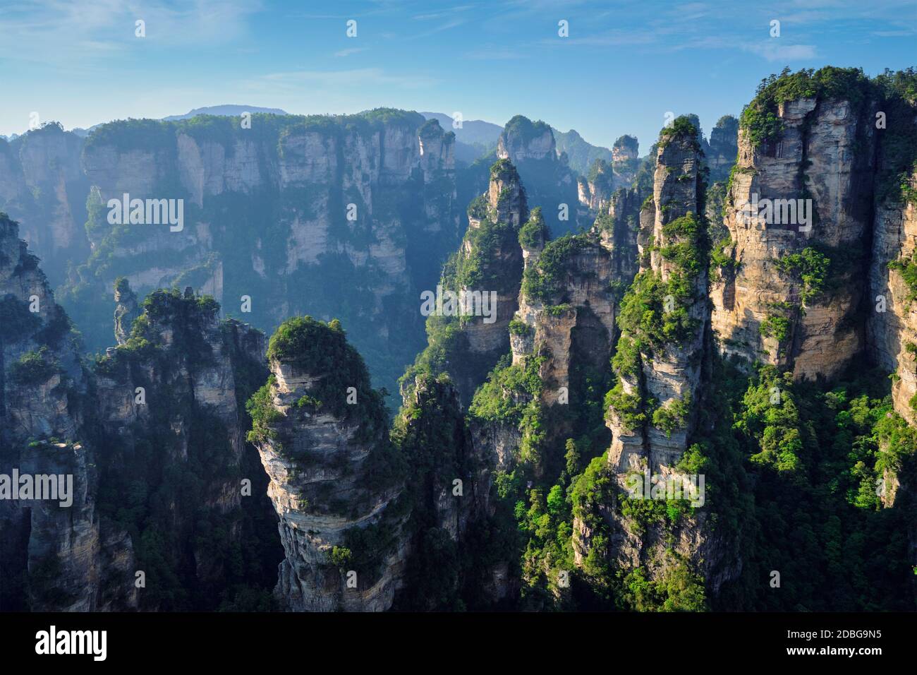 Famous tourist attraction of China - Zhangjiajie stone pillars cliff ...