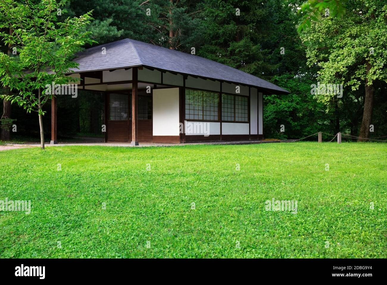 Traditional Japanese architecture.The facade of a small traditional ...