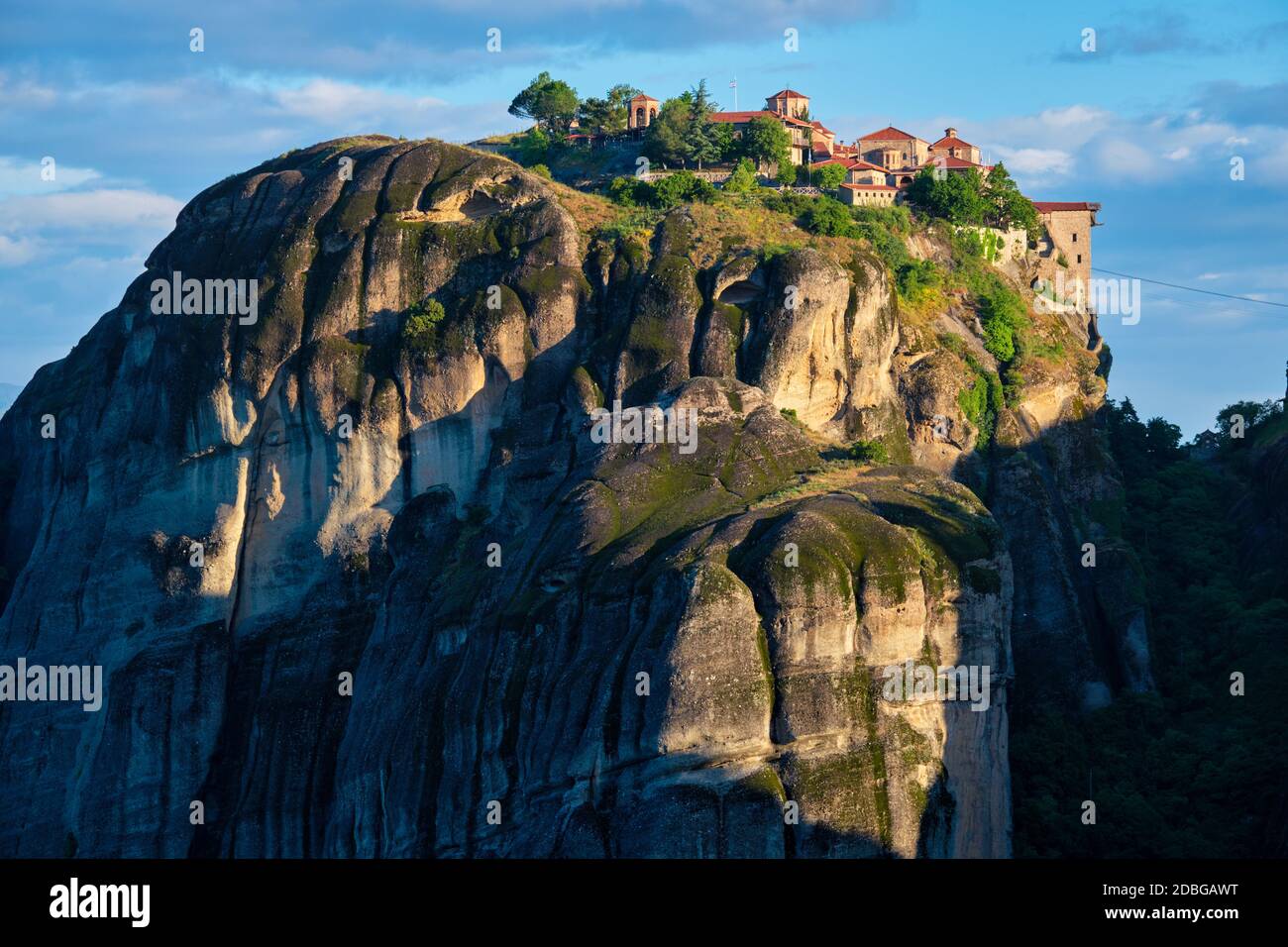 Great Meteoron Monastery perched on a cliff in famous greek tourist ...