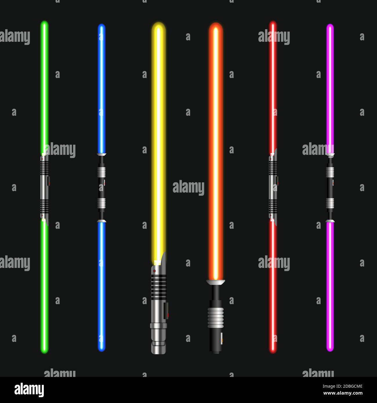 Vector modern light swords on dark background Stock Vector Image & Art ...