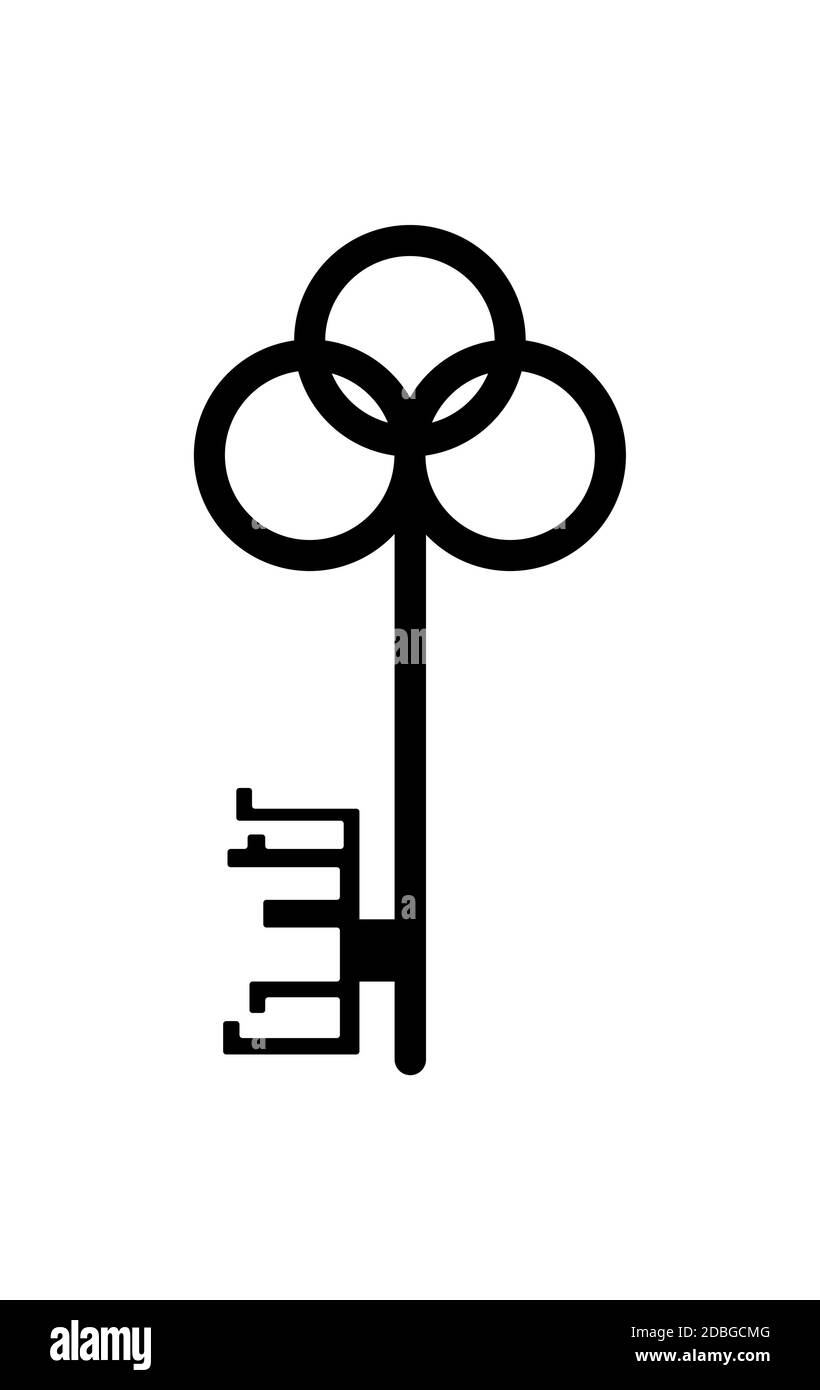 vector modern key black icon isolated on white background Stock Vector ...