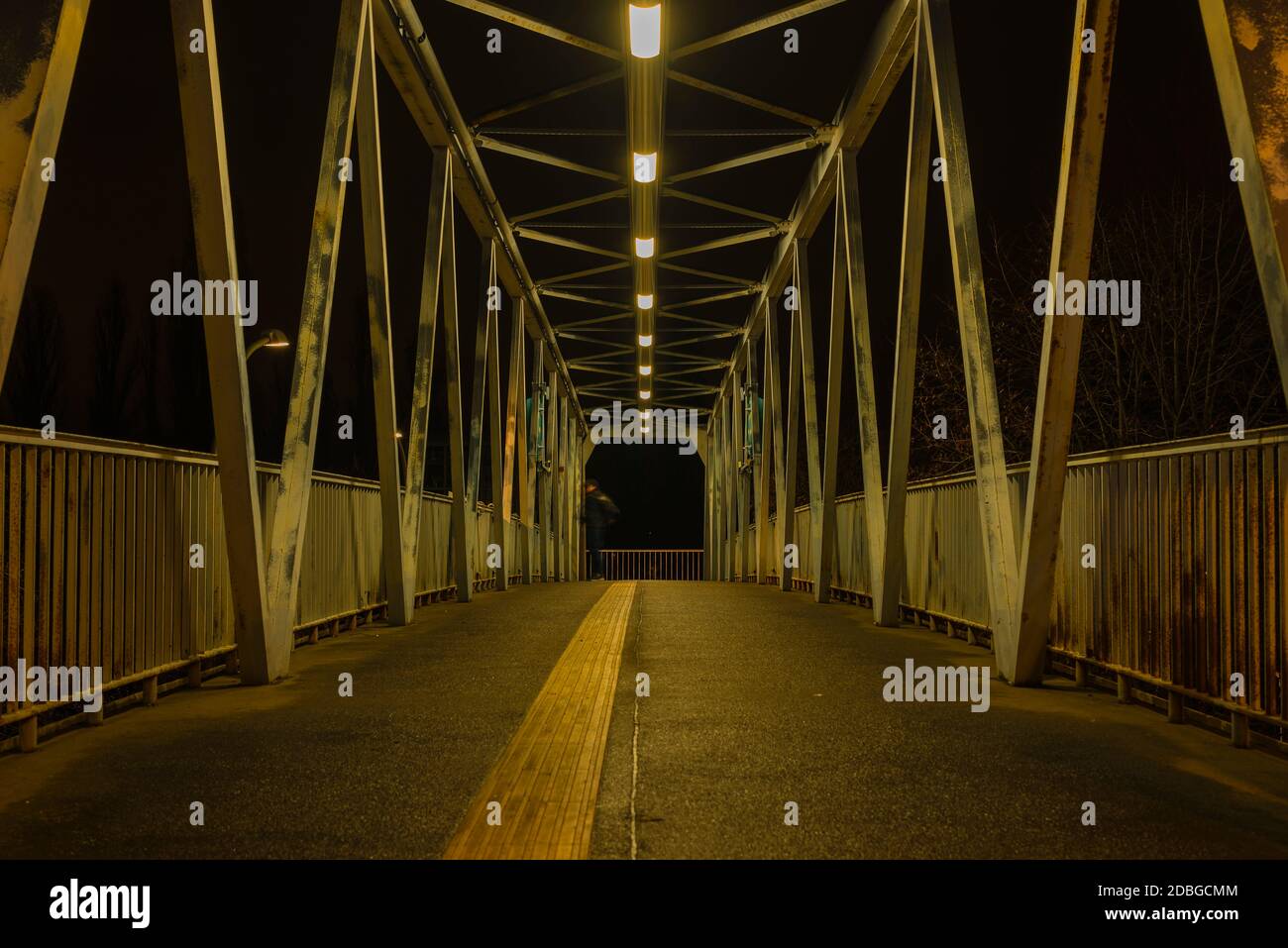 Lighted pedestrian bridge hi-res stock photography and images - Alamy