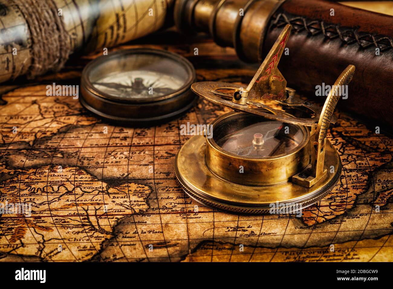 Travel geography navigation concept background - old vintage retro ...