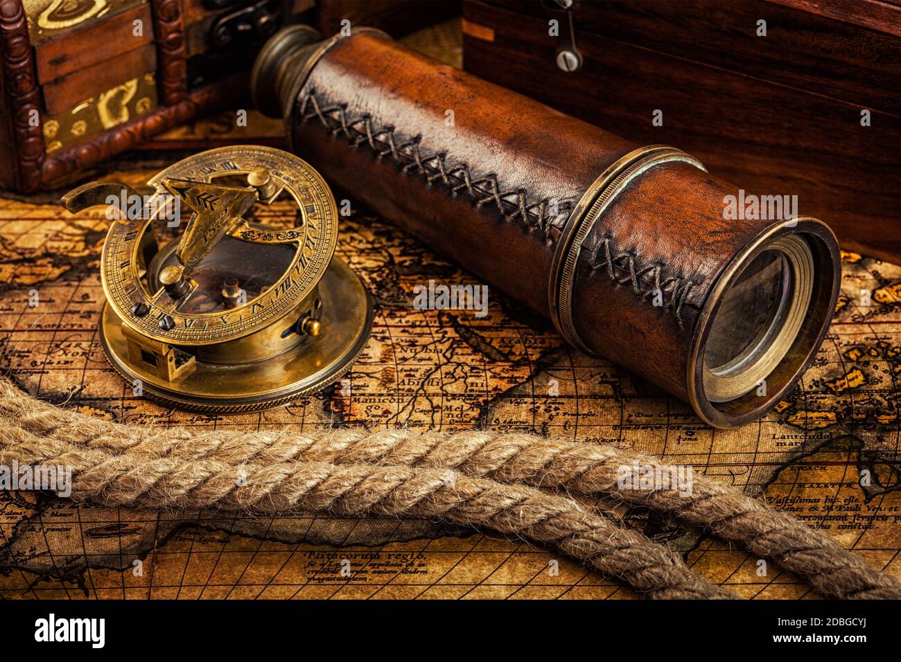 Travel geography navigation concept background - old vintage retro ...