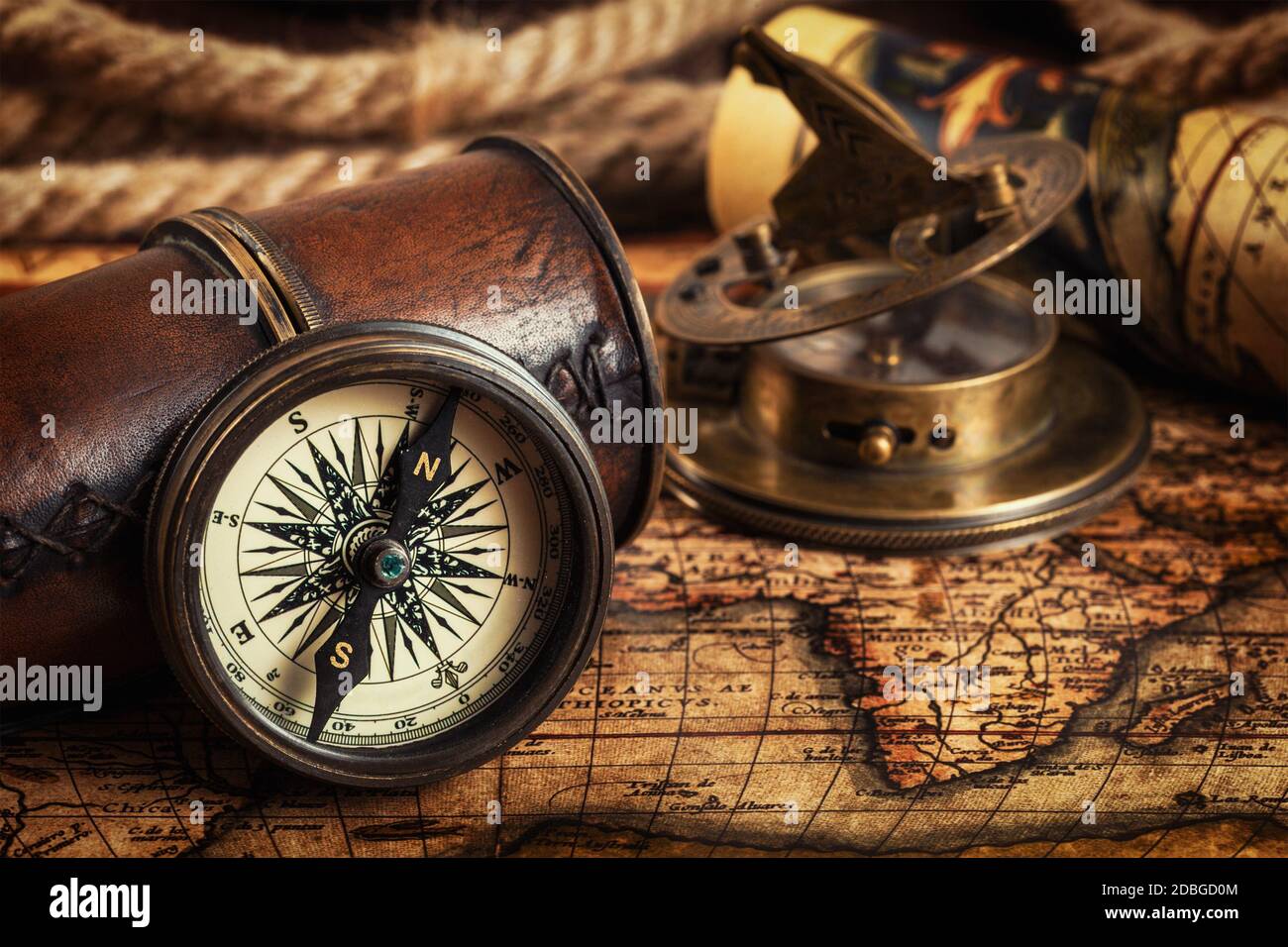 Travel geography navigation concept background - old vintage retro ...
