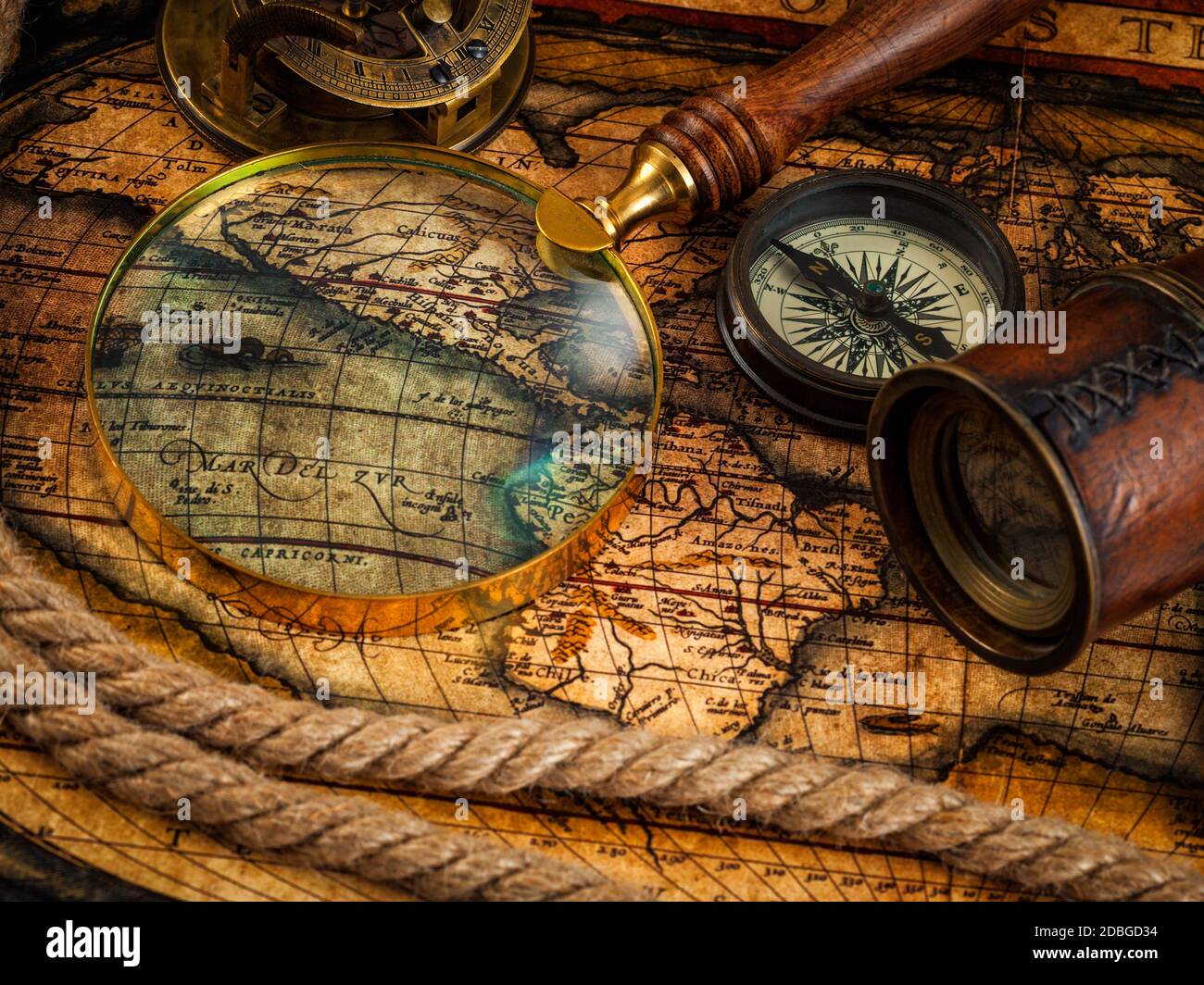 Travel geography navigation concept background - old vintage retro ...