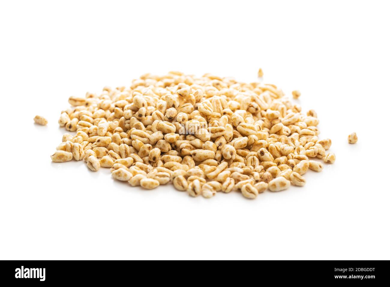 Puffed wheat covered with honey isolated on white background Stock ...