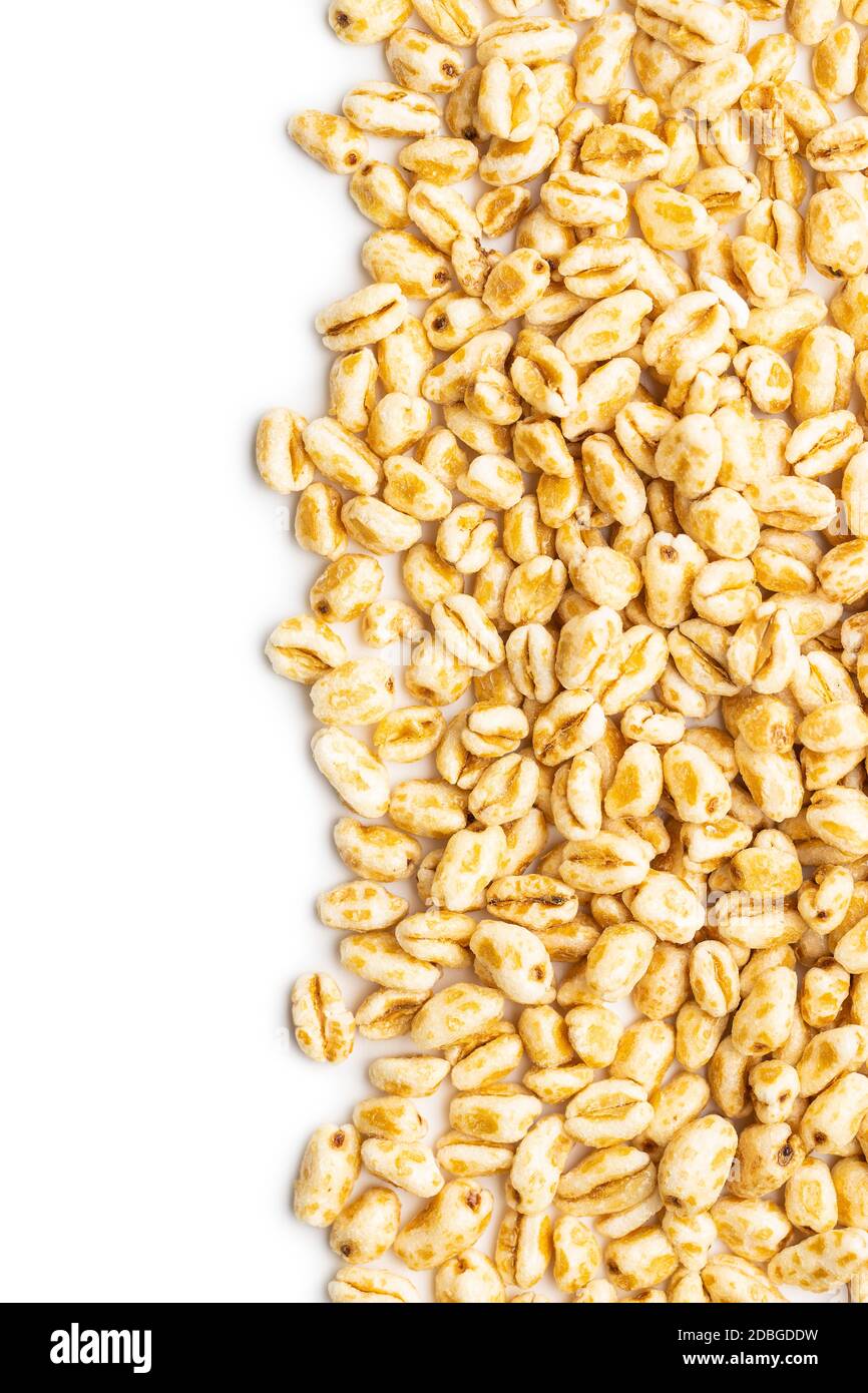 Puffed wheat covered with honey isolated on white background Stock ...