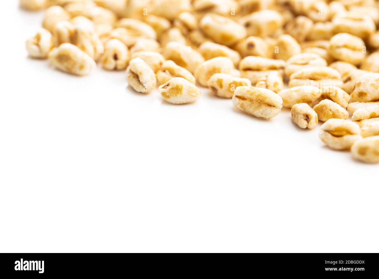 Puffed wheat covered with honey isolated on white background Stock ...