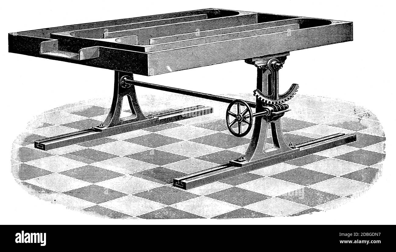 Equipment for the paper industry (Sand trap). Illustration of the 19th ...