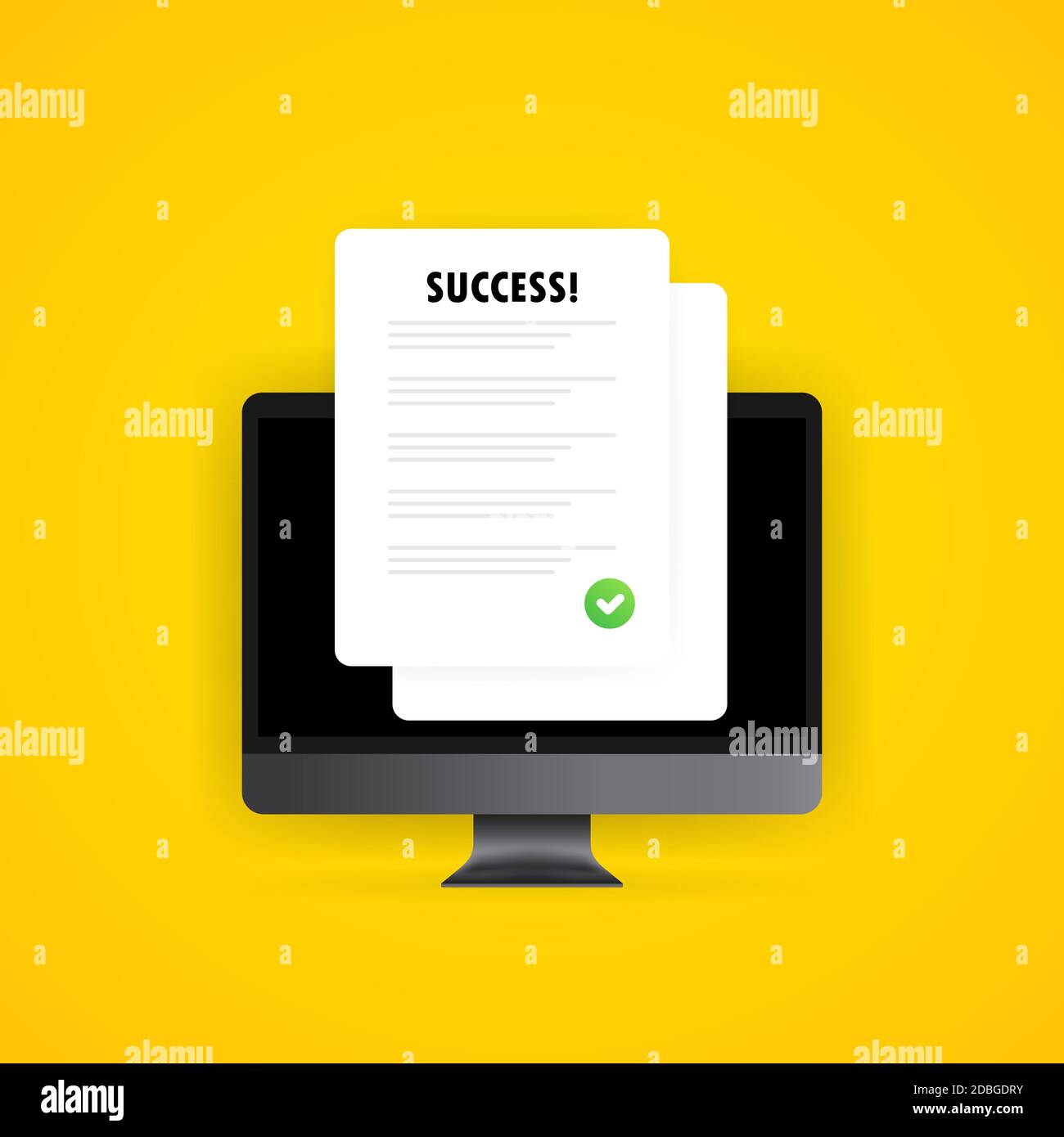 Survey checklist form or complete task list on computer illustration ...
