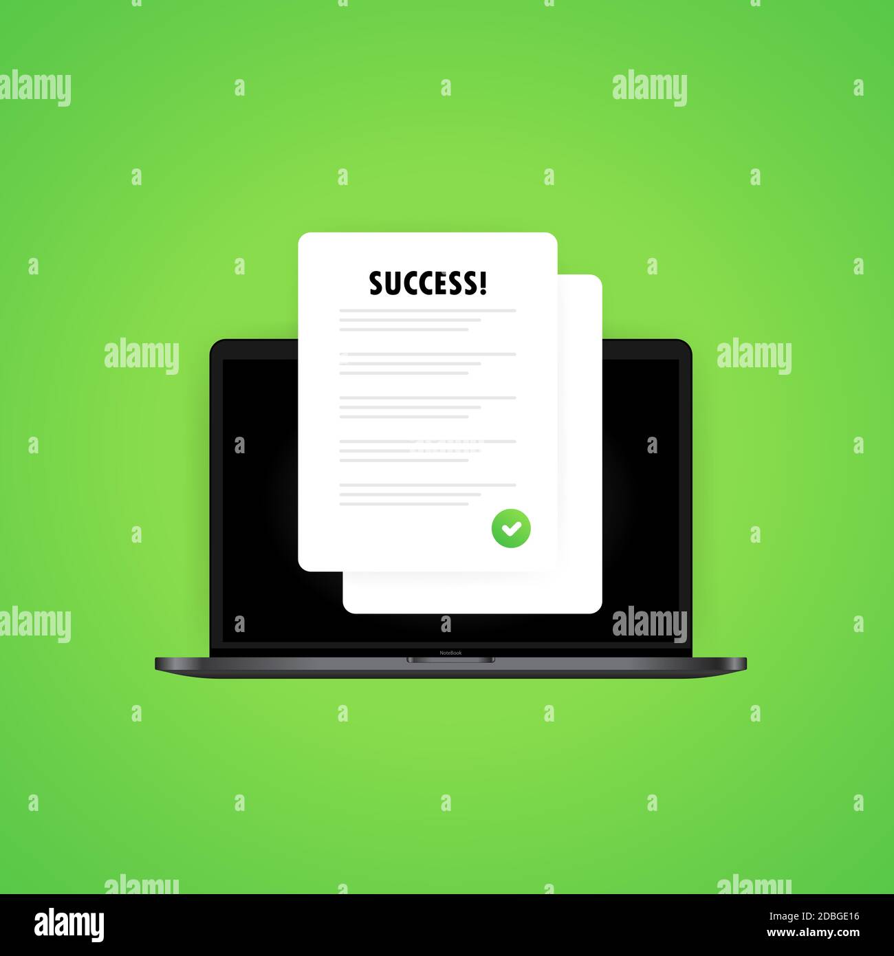 Survey checklist form or complete task list on laptop illustration ...
