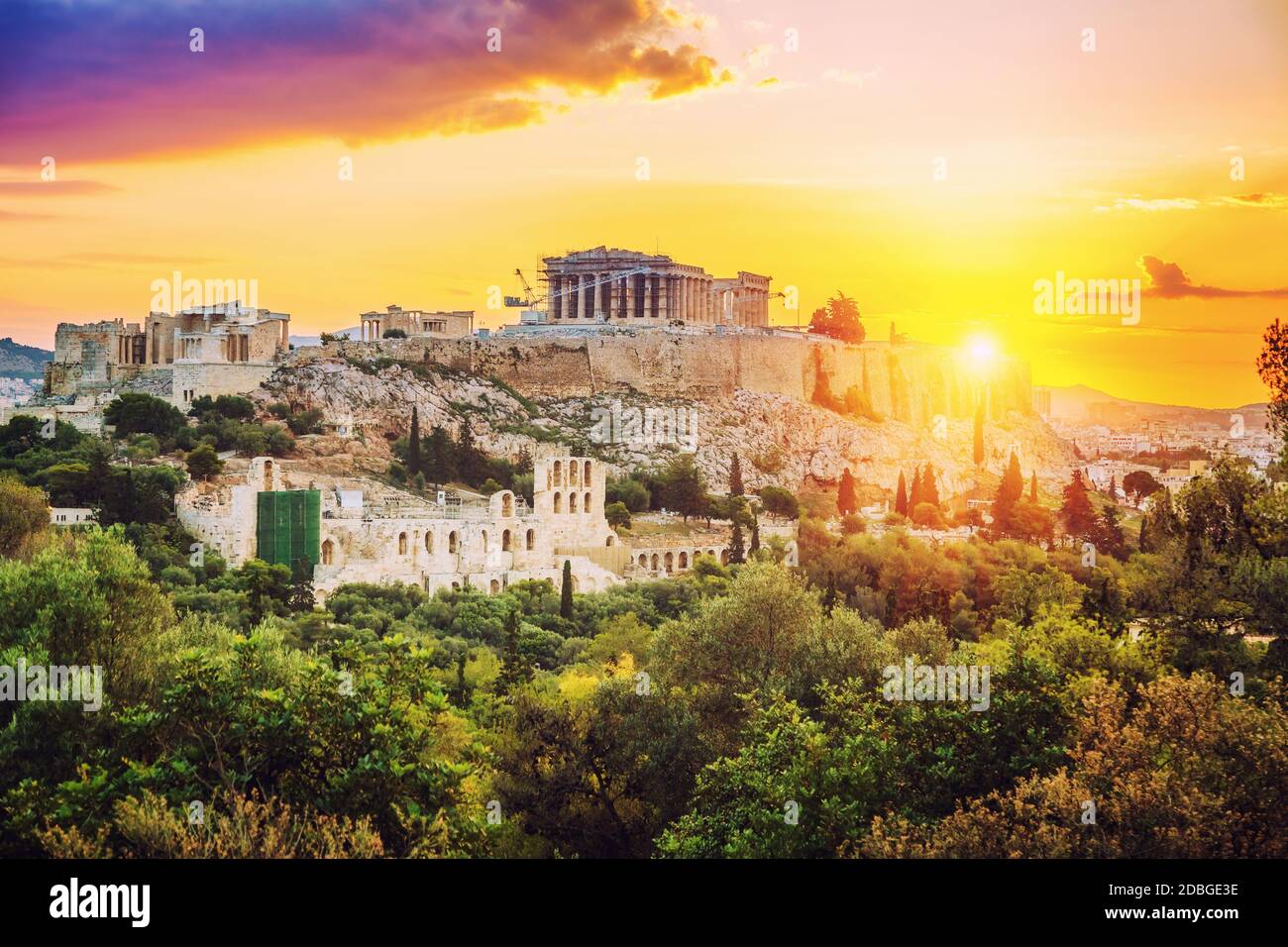 Parthenon, Acropolis of Athens, Greece at sunrise Stock Photo - Alamy