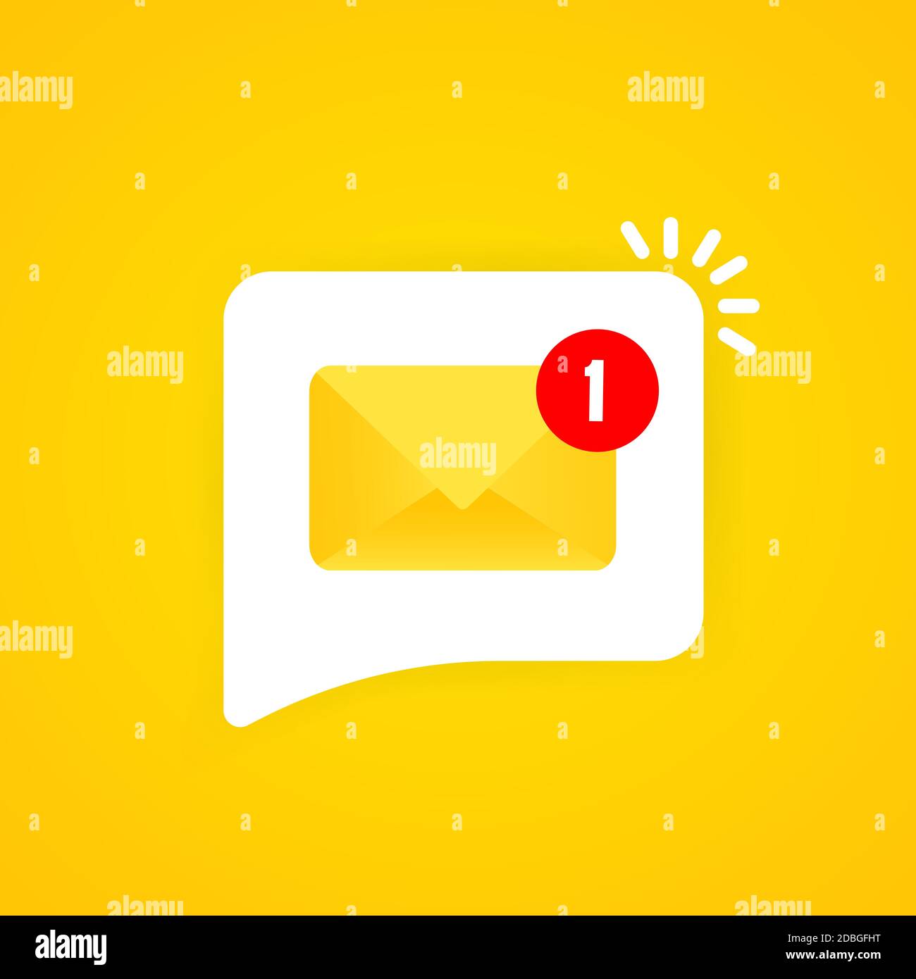 New incoming messages with notification illustration. Envelope with incoming message. Vector on ...