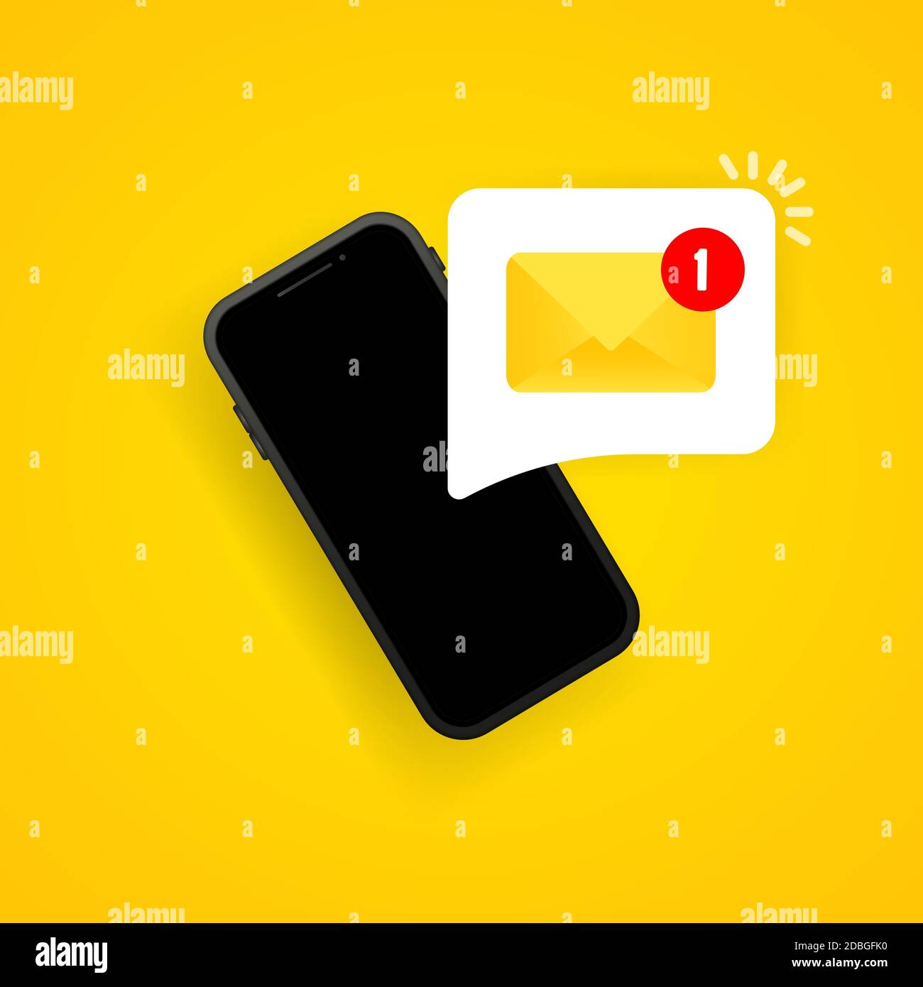 New incoming messages with notification on smartphone illustration ...