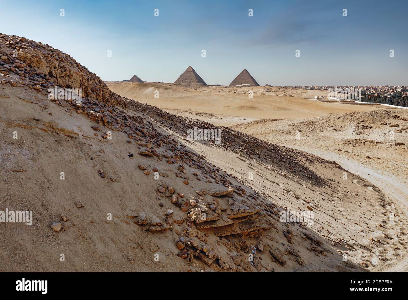 Panorama of the Great Pyramids of Giza, Egypt ancient architecture ...