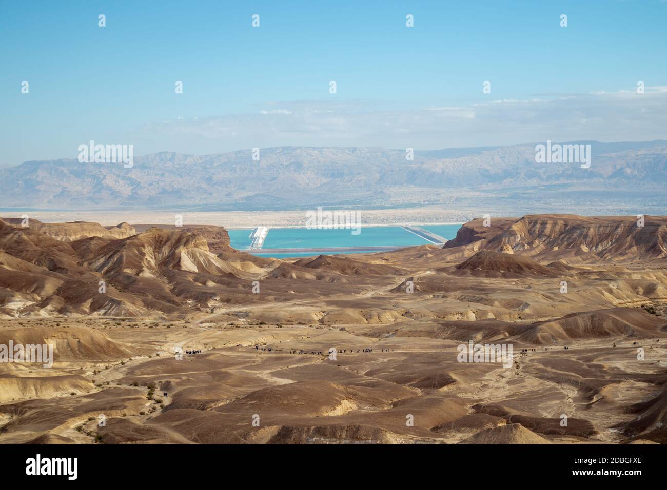 a view of the dead sea from the desert Stock Photo - Alamy