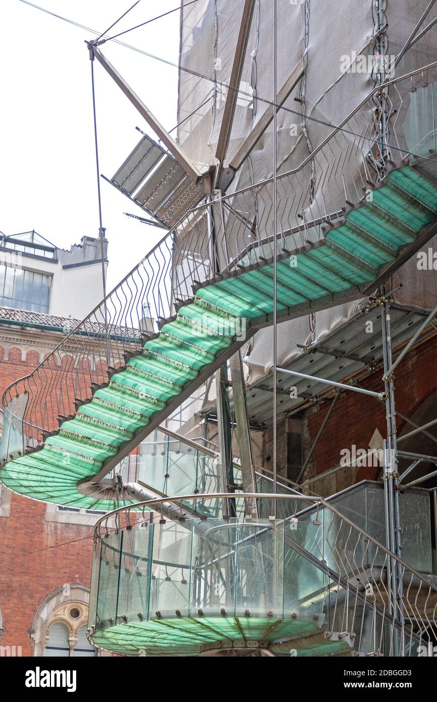 Construction Site Scaffolding at Building With External Staircase Stock ...