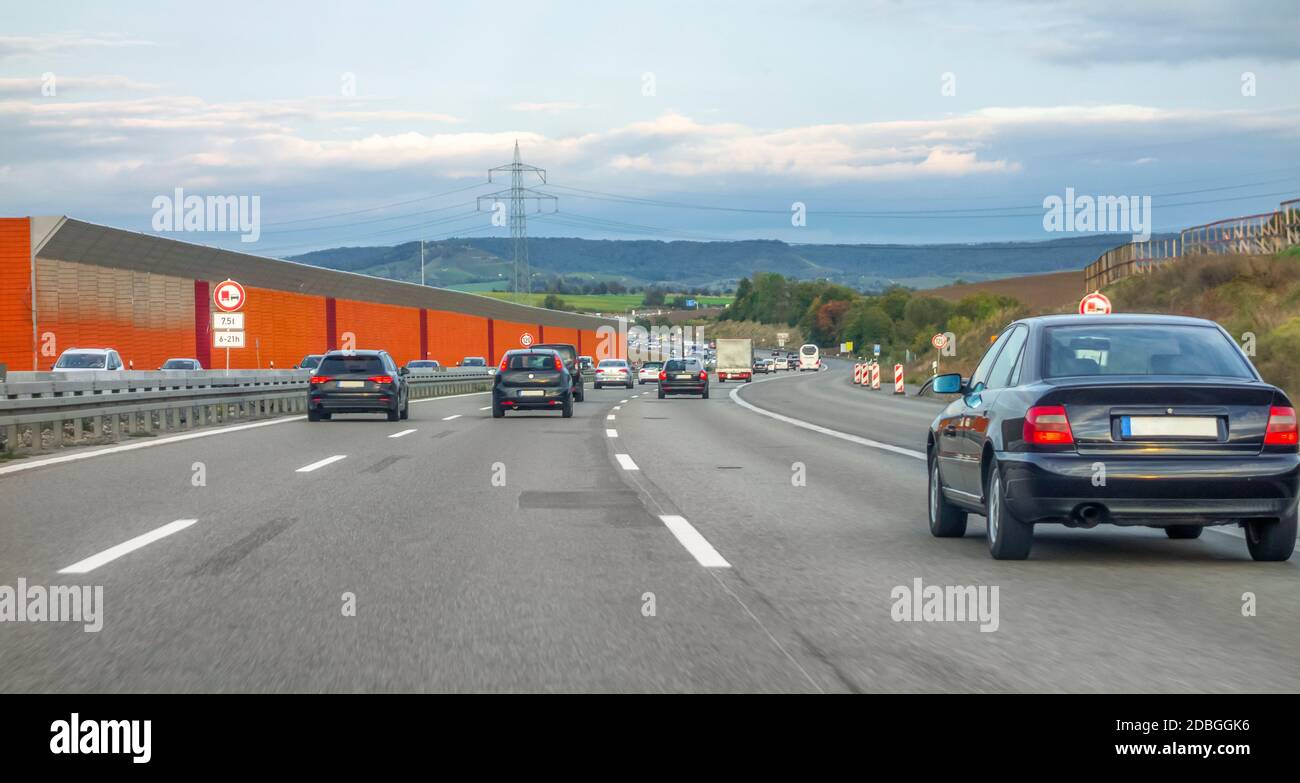 scenery at a controlled-access highway in Germany Stock Photo - Alamy