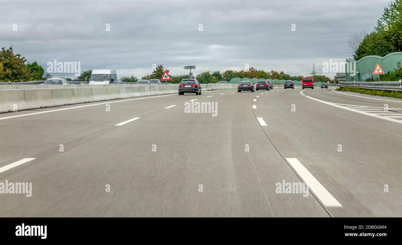 scenery at a controlled-access highway in Germany Stock Photo - Alamy