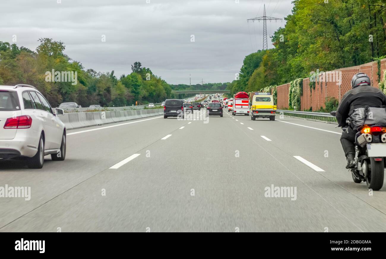 scenery at a controlled-access highway in Germany Stock Photo - Alamy