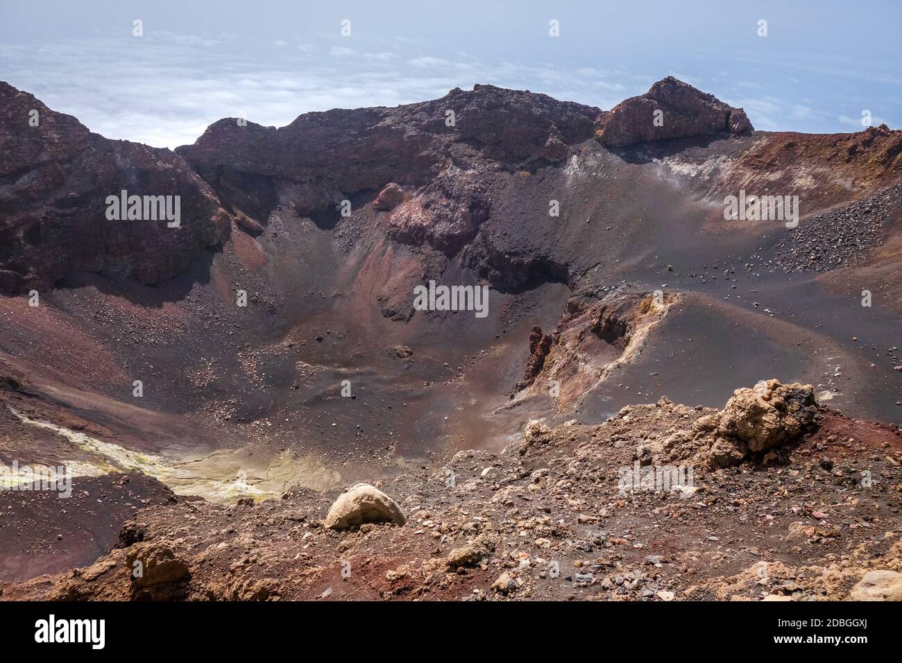 Pico do Fogo volcano crater in Cha das Caldeiras, Cape Verde, Africa ...