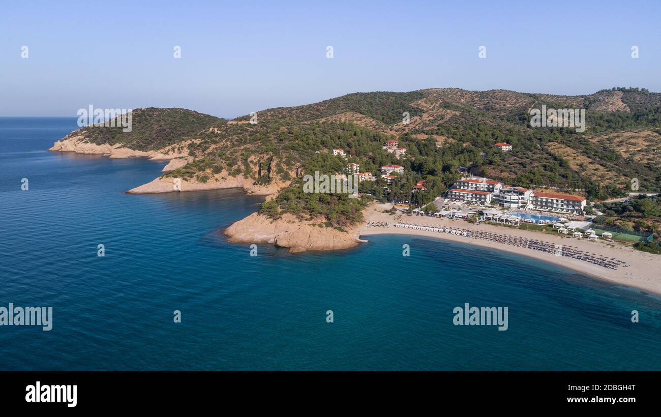 aerial view of Tripiti beach. Thassos island, Greece Stock Photo - Alamy