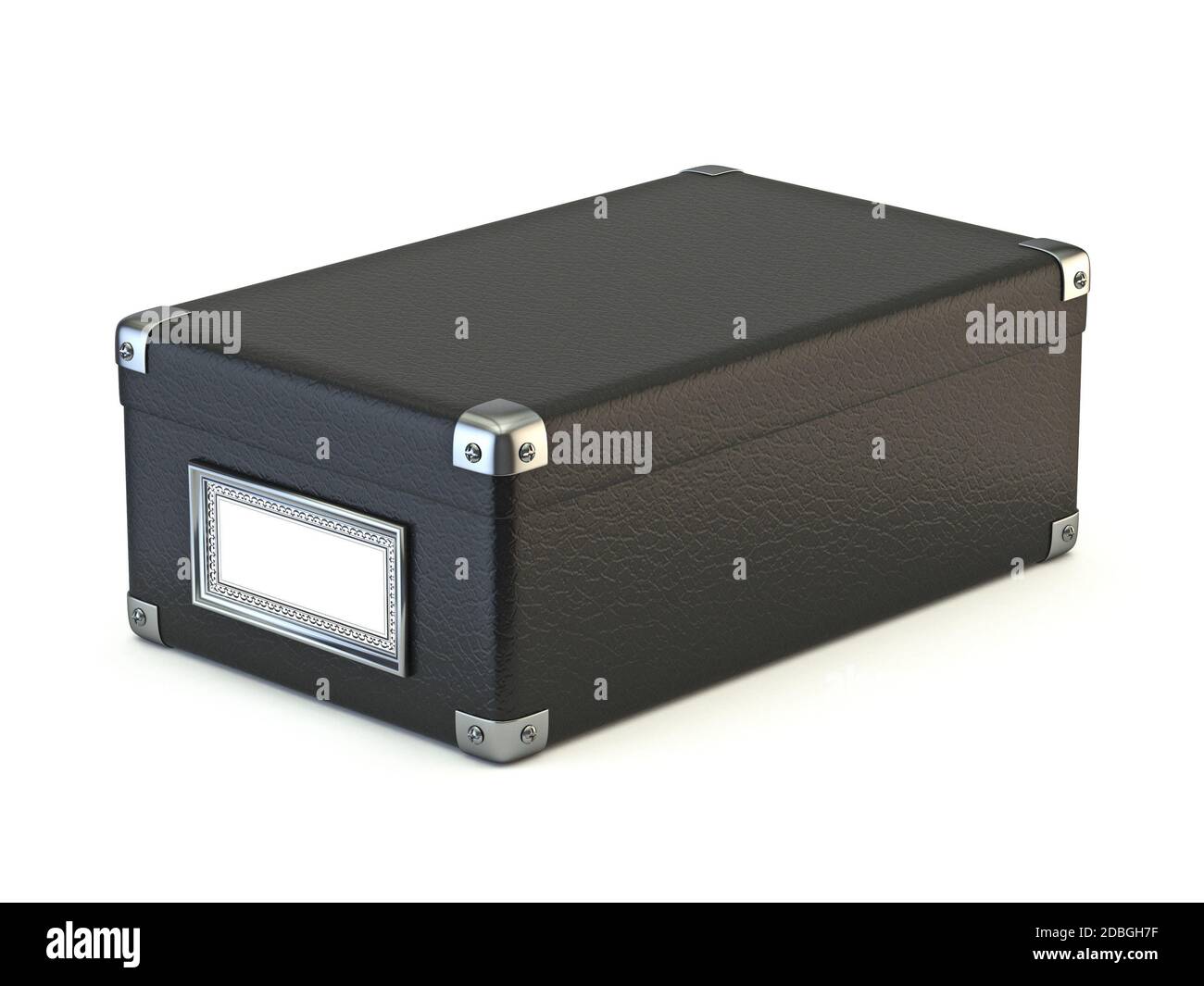Black leather box 3D render illustration isolated on white background ...