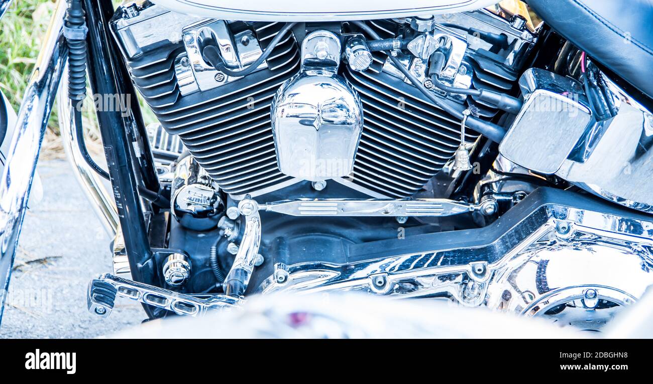 motorcycle - engine in clean high gloss Stock Photo - Alamy