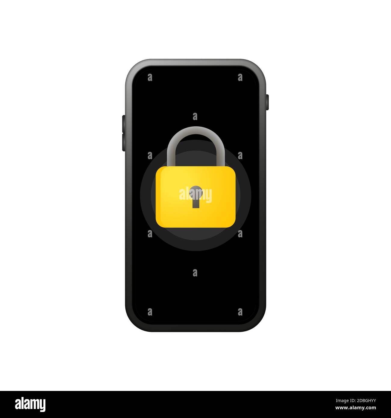 Security padlock in button Stock Vector Images - Alamy