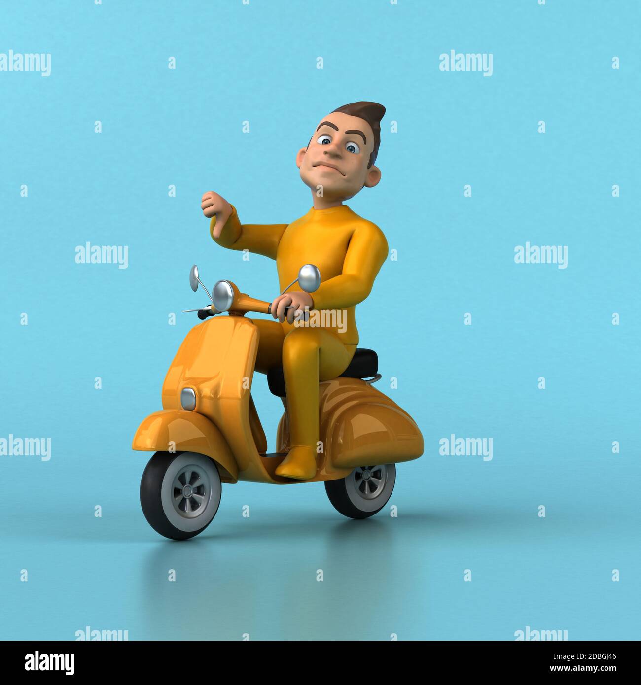 Fun 3D cartoon yellow character Stock Photo - Alamy