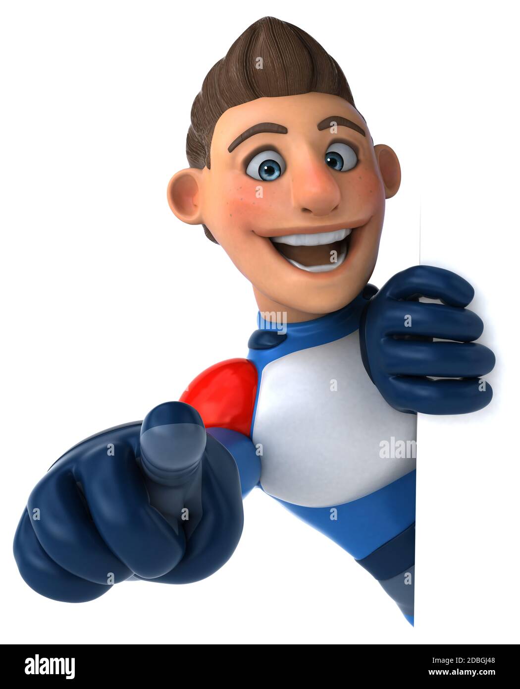 Fun modern superhero - 3D Illustration Stock Photo - Alamy