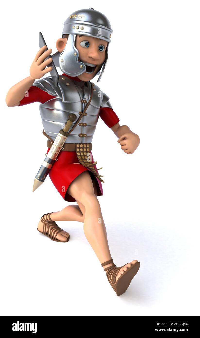 Fun roman soldier - 3D Illustration Stock Photo - Alamy