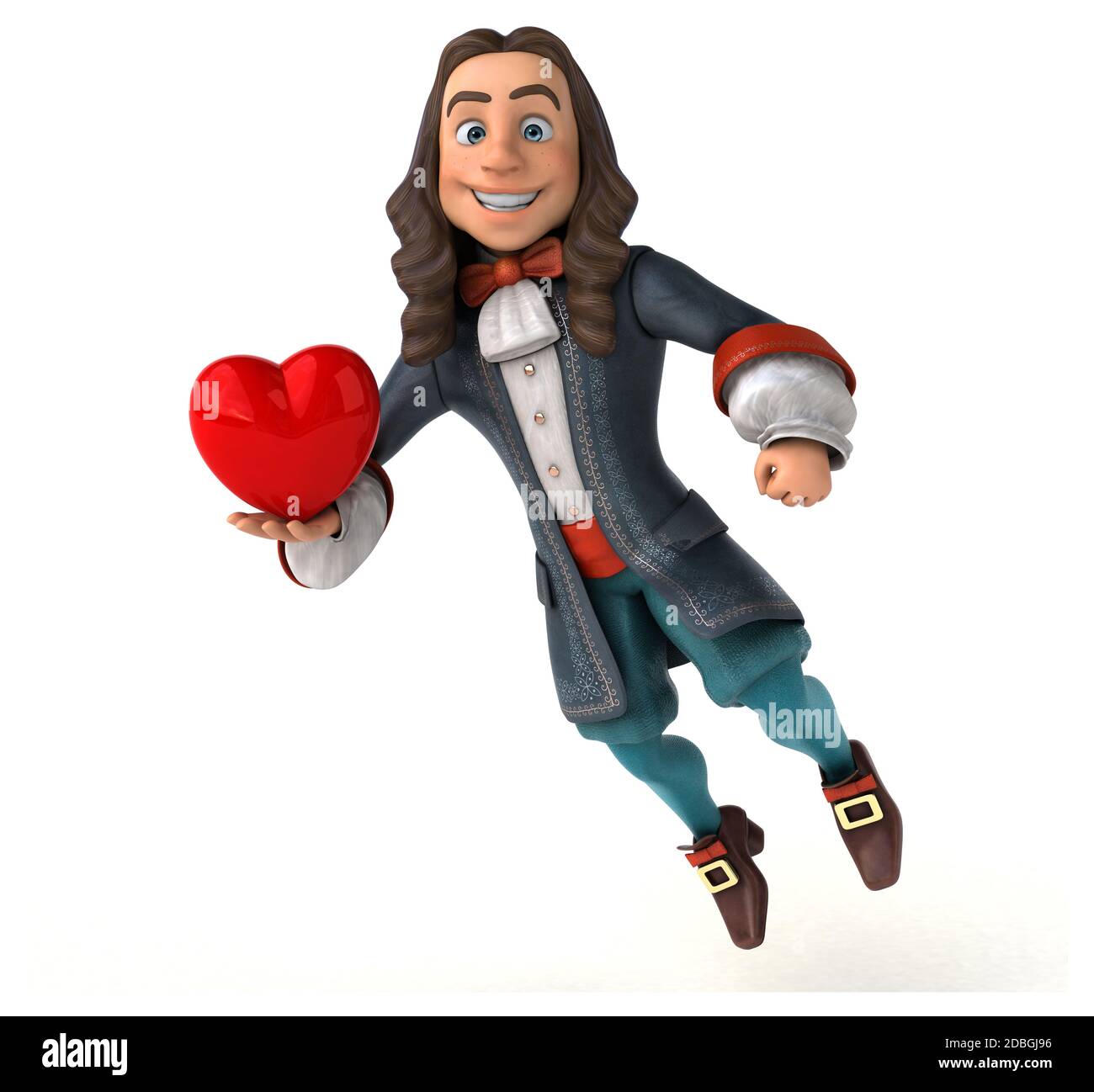 3D Illustration of a cartoon man in historical baroque costume Stock ...