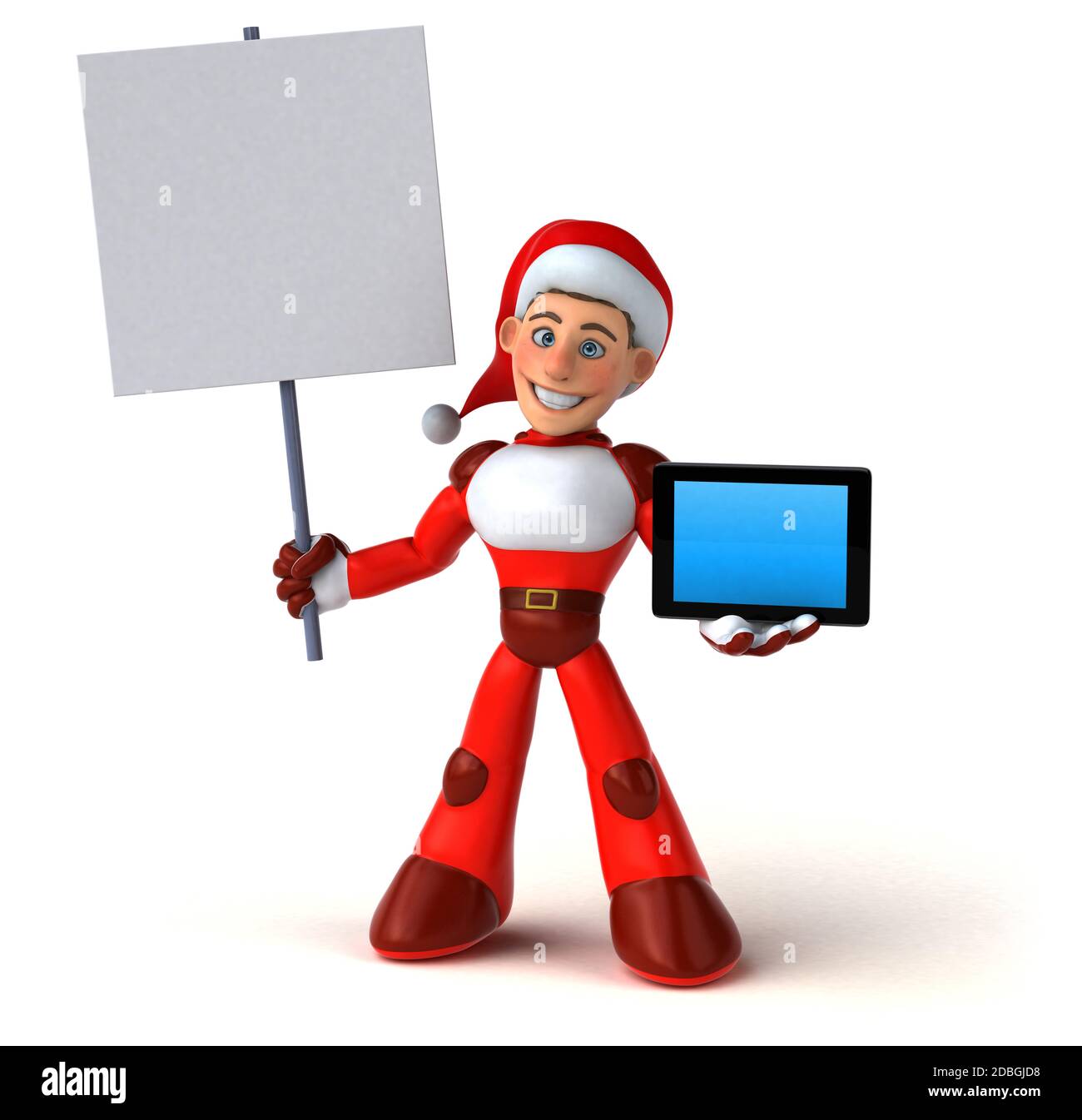 Fun Super Santa Claus - 3D Illustration Stock Photo - Alamy