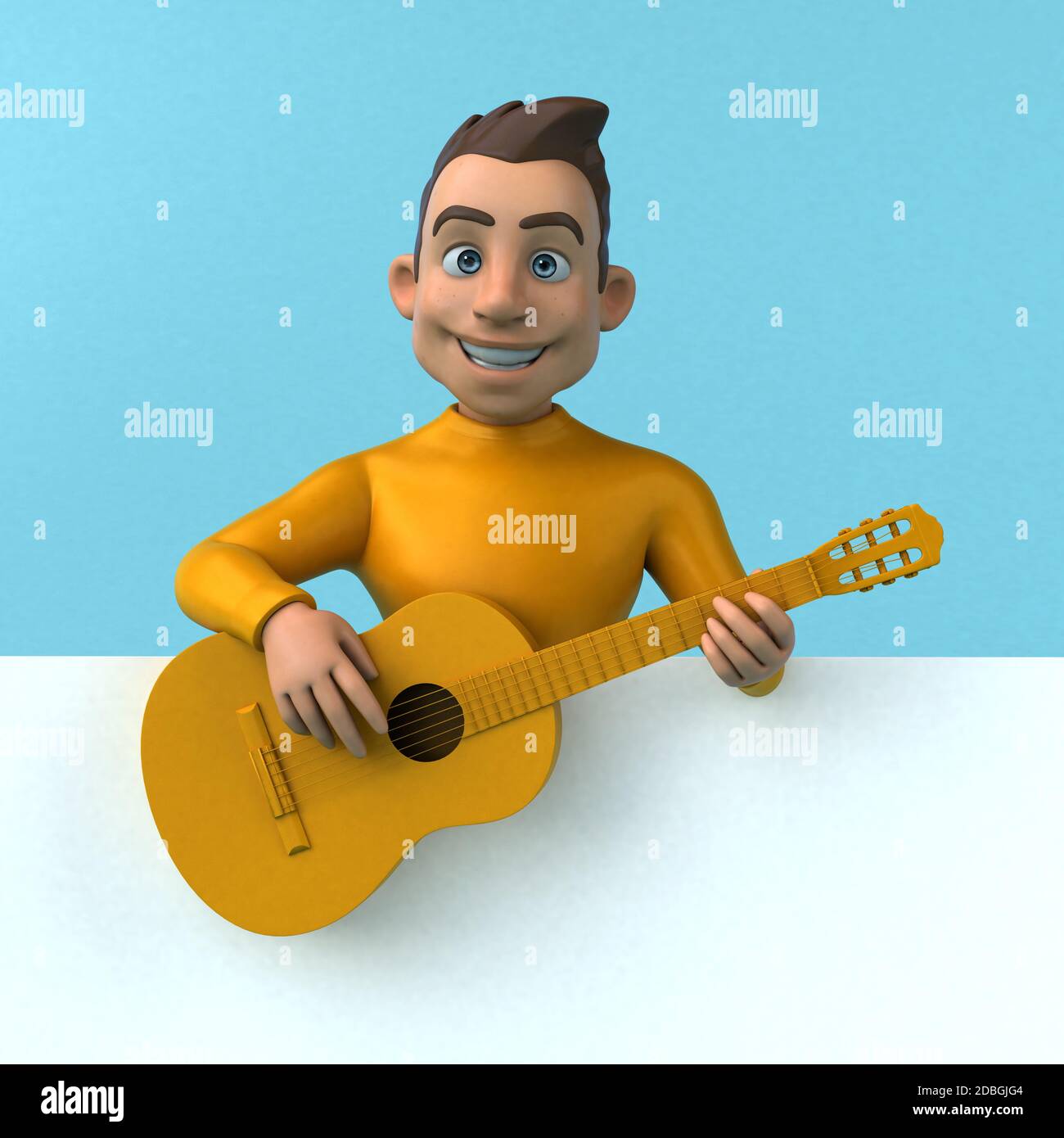 Fun 3D cartoon yellow character Stock Photo - Alamy