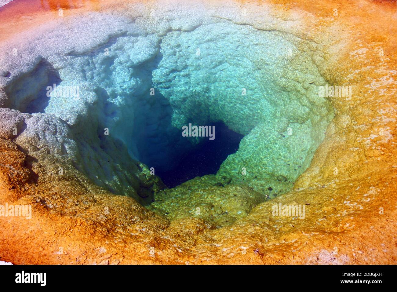 View of Morning Glory Pool in Yellowstone Stock Photo - Alamy