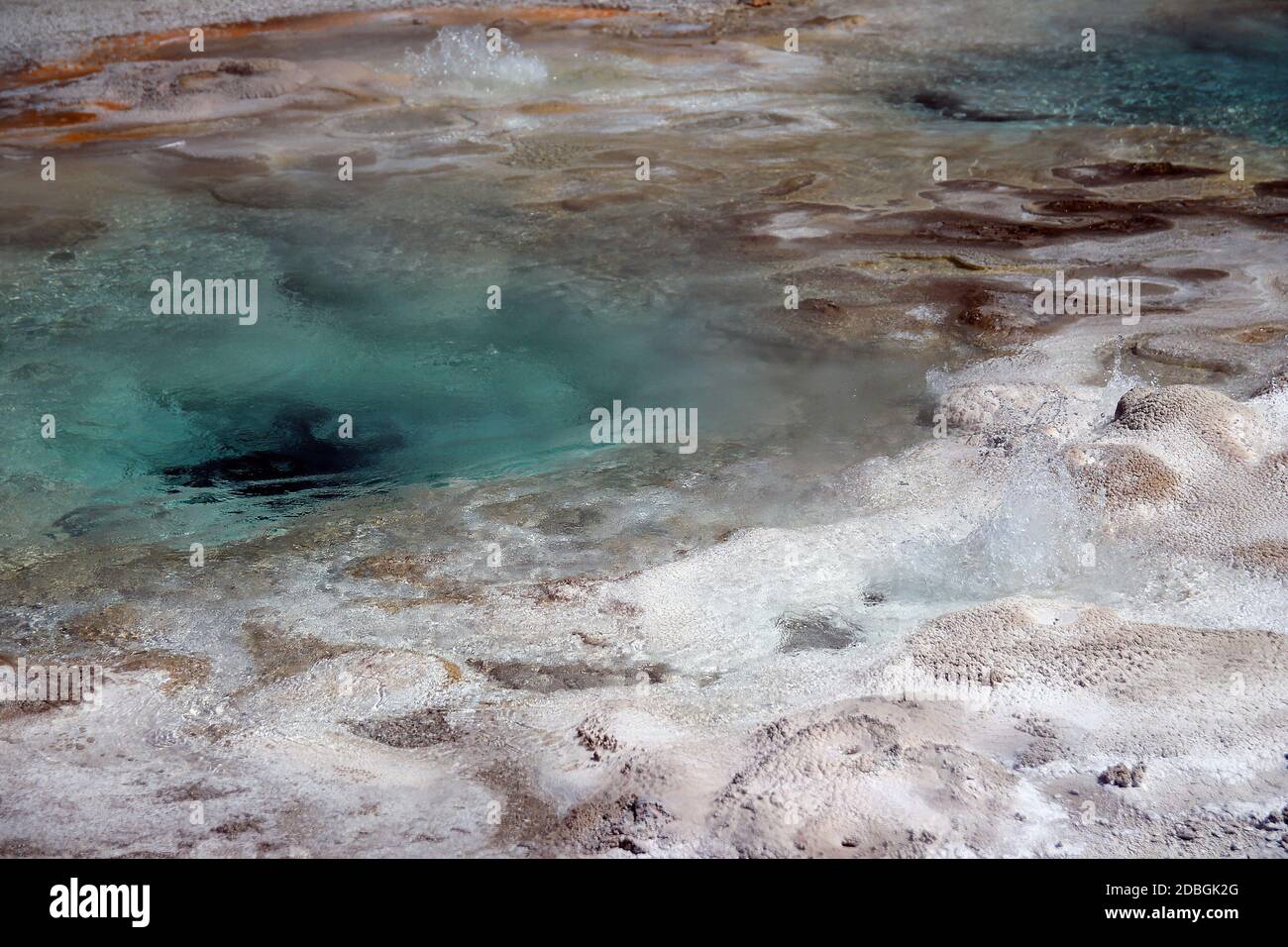 Blue spring basins in Yellowstone National Park Stock Photo - Alamy