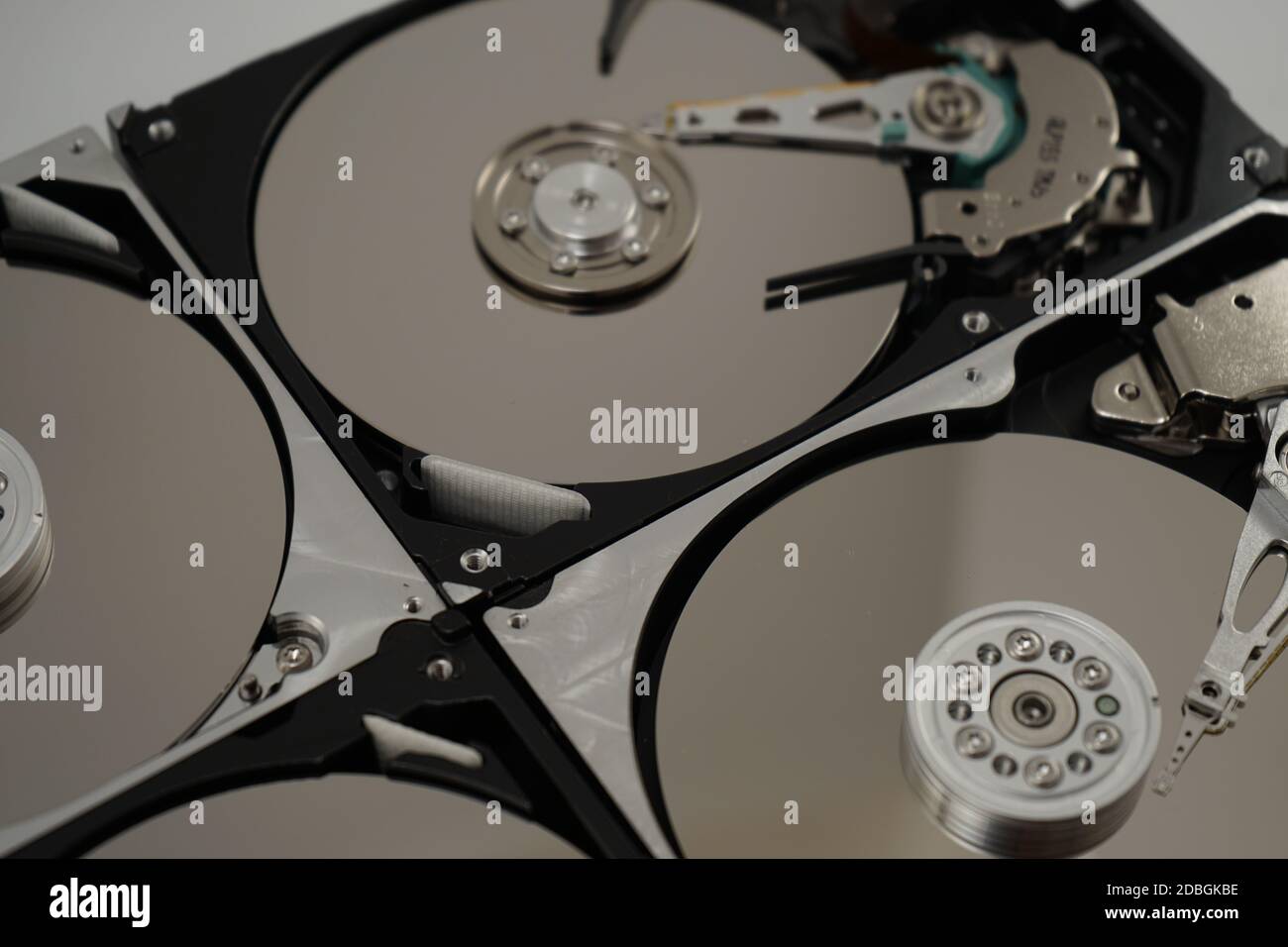 Image of the decomposed hard disk drive. Shooting Location: Yokohama ...