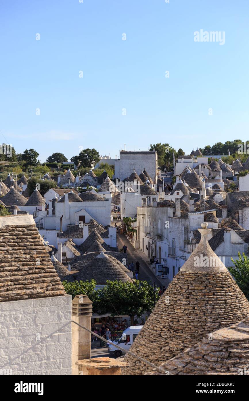 Alberobello town from viewpoint, Apulia, Italy Stock Photo - Alamy