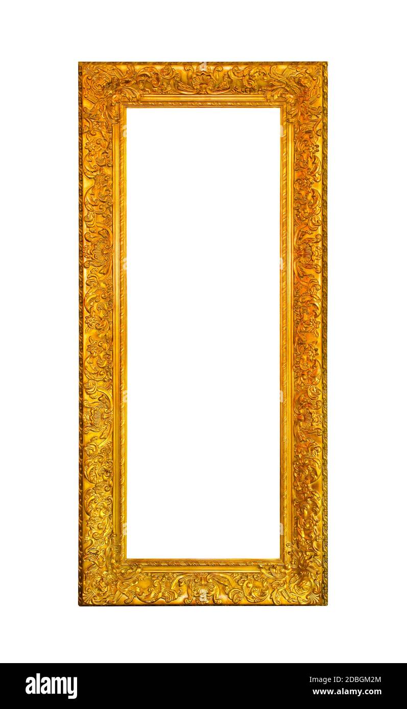 Gold luxury frame isolated included clipping path Stock Photo - Alamy