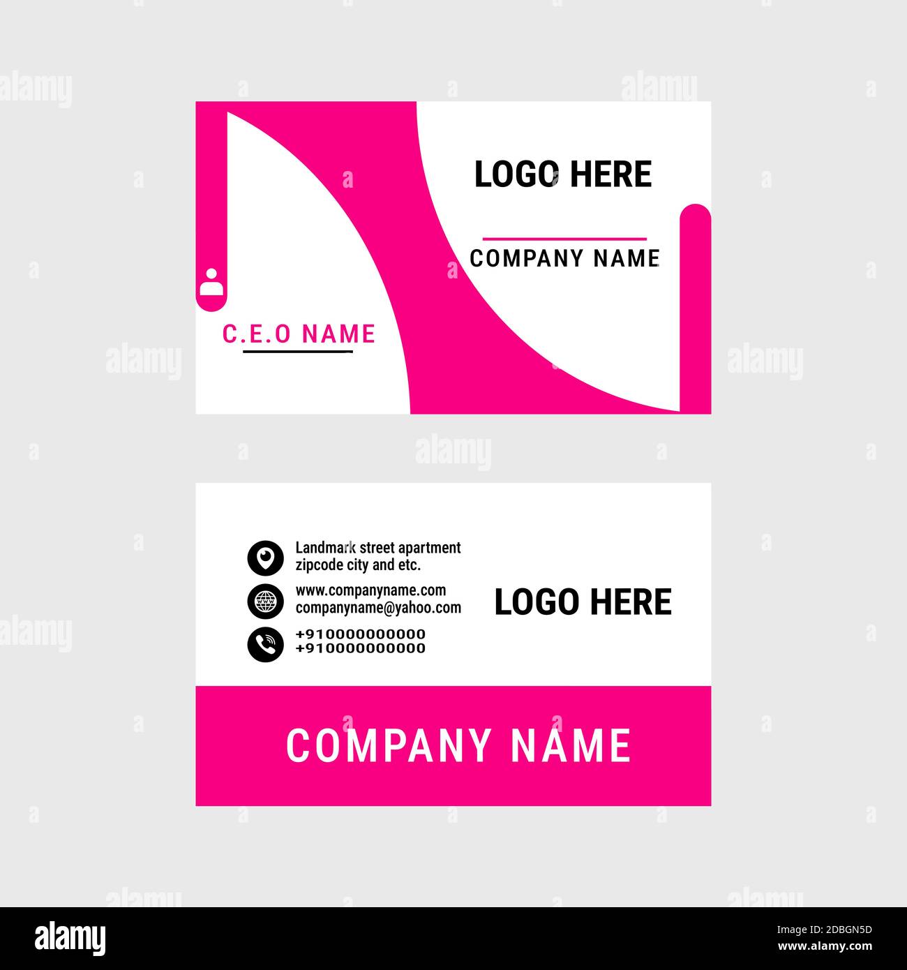 Business and visiting card template vector design Stock Vector Image ...