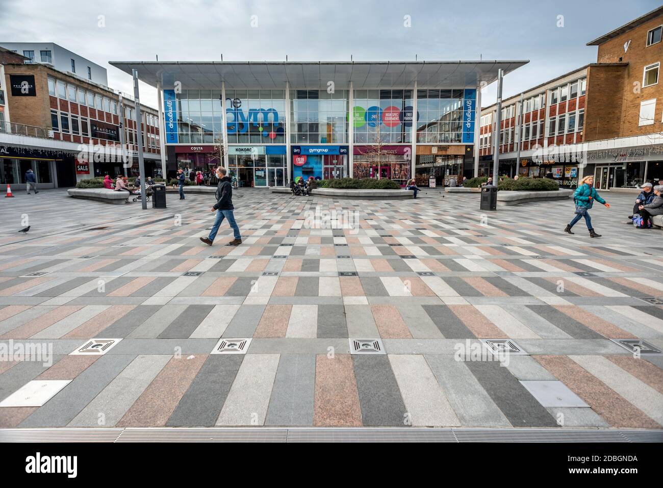 Crawley, November 16th 2020: Queens Square in Crawley, which remains ...