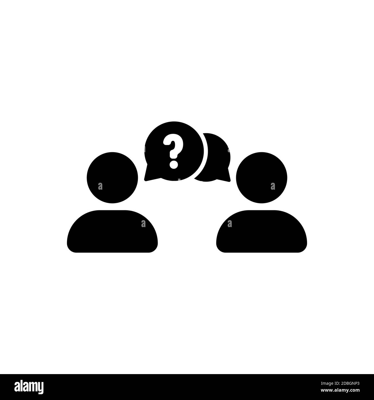 Ask icon faq. Help with people and question mark and bubble. People talking icon. Speaking of ...