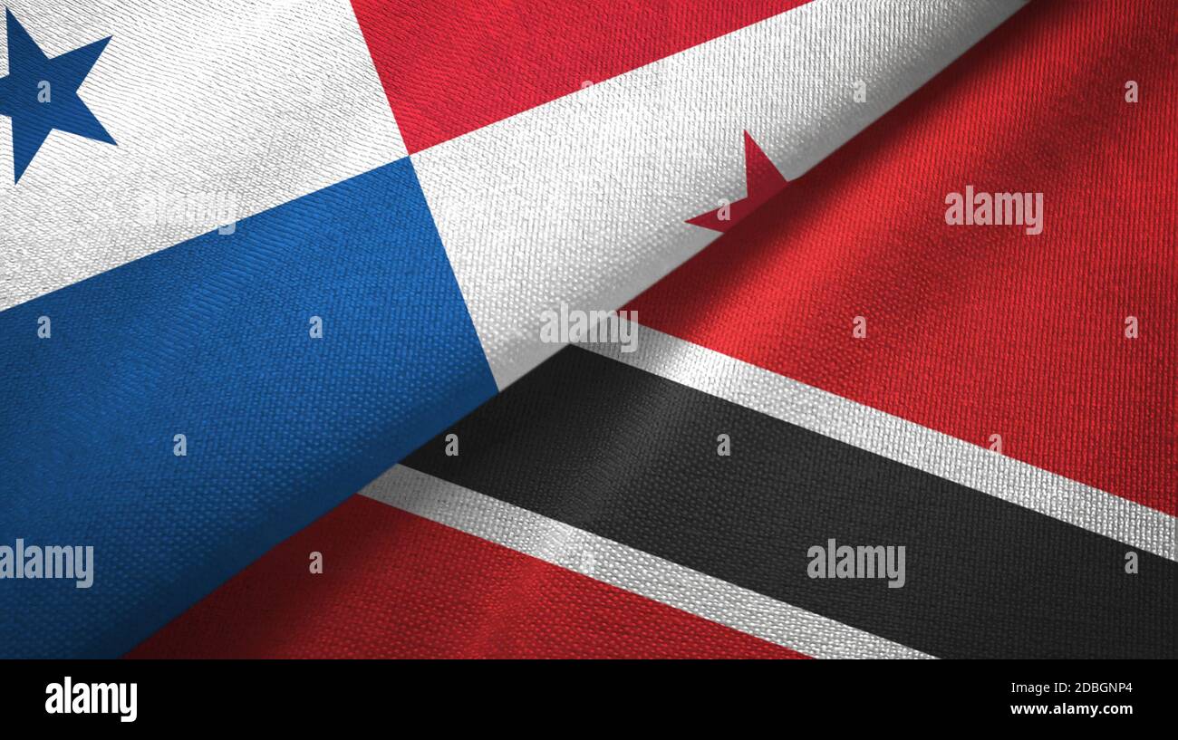 Panama and Trinidad and Tobago two flags textile cloth, fabric texture ...