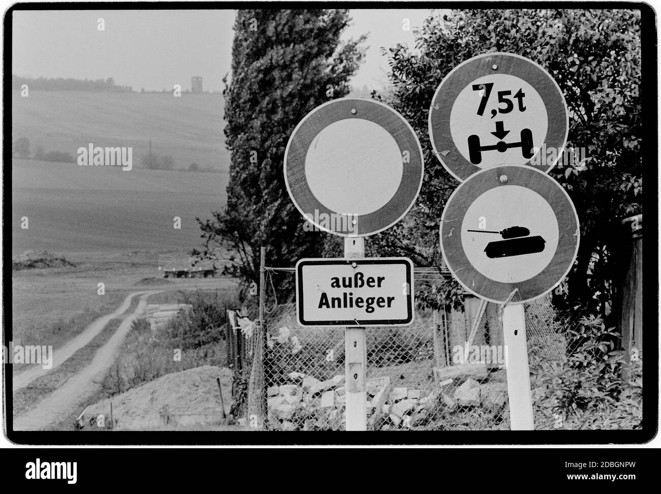 East Germany 1990 scanned in 2020 The remains of the Wall near Hanum on ...