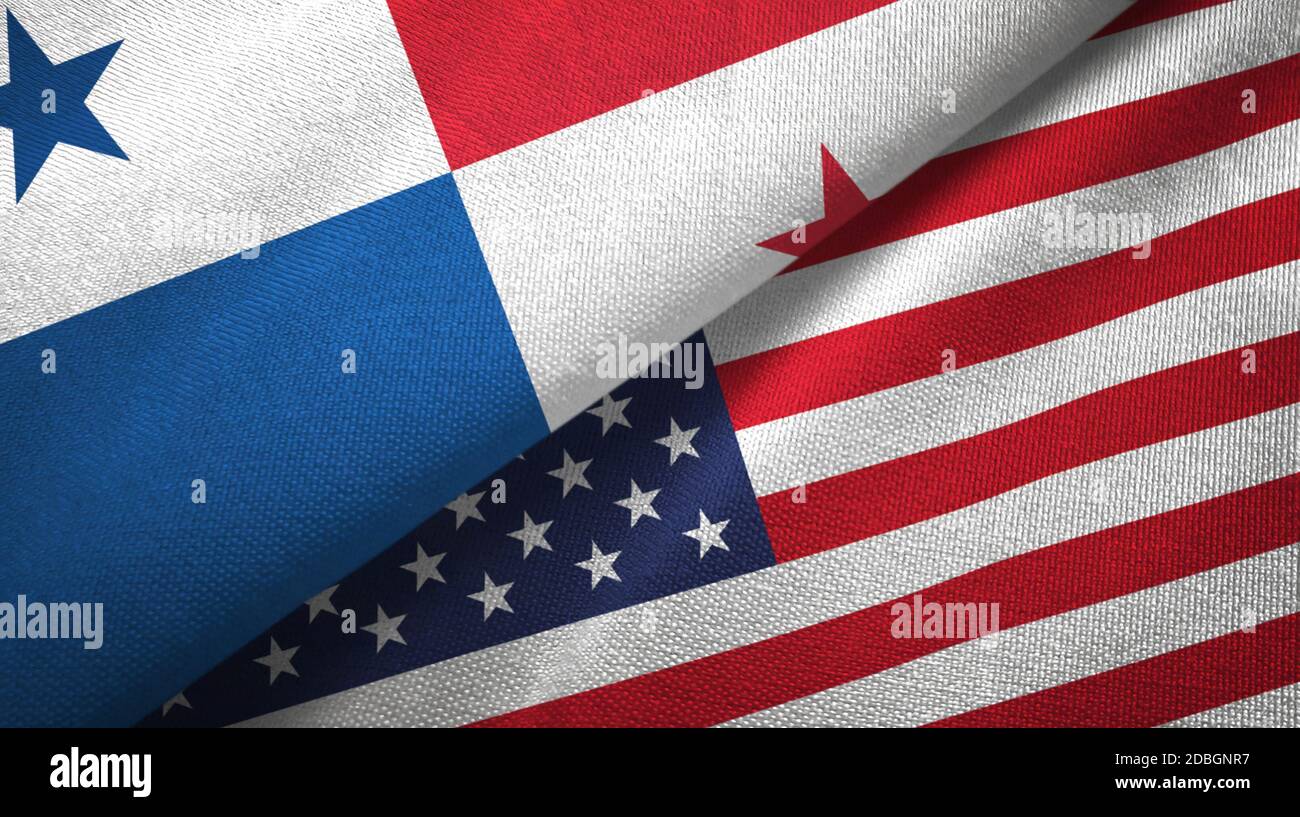 Panama and United States two flags textile cloth, fabric texture Stock ...