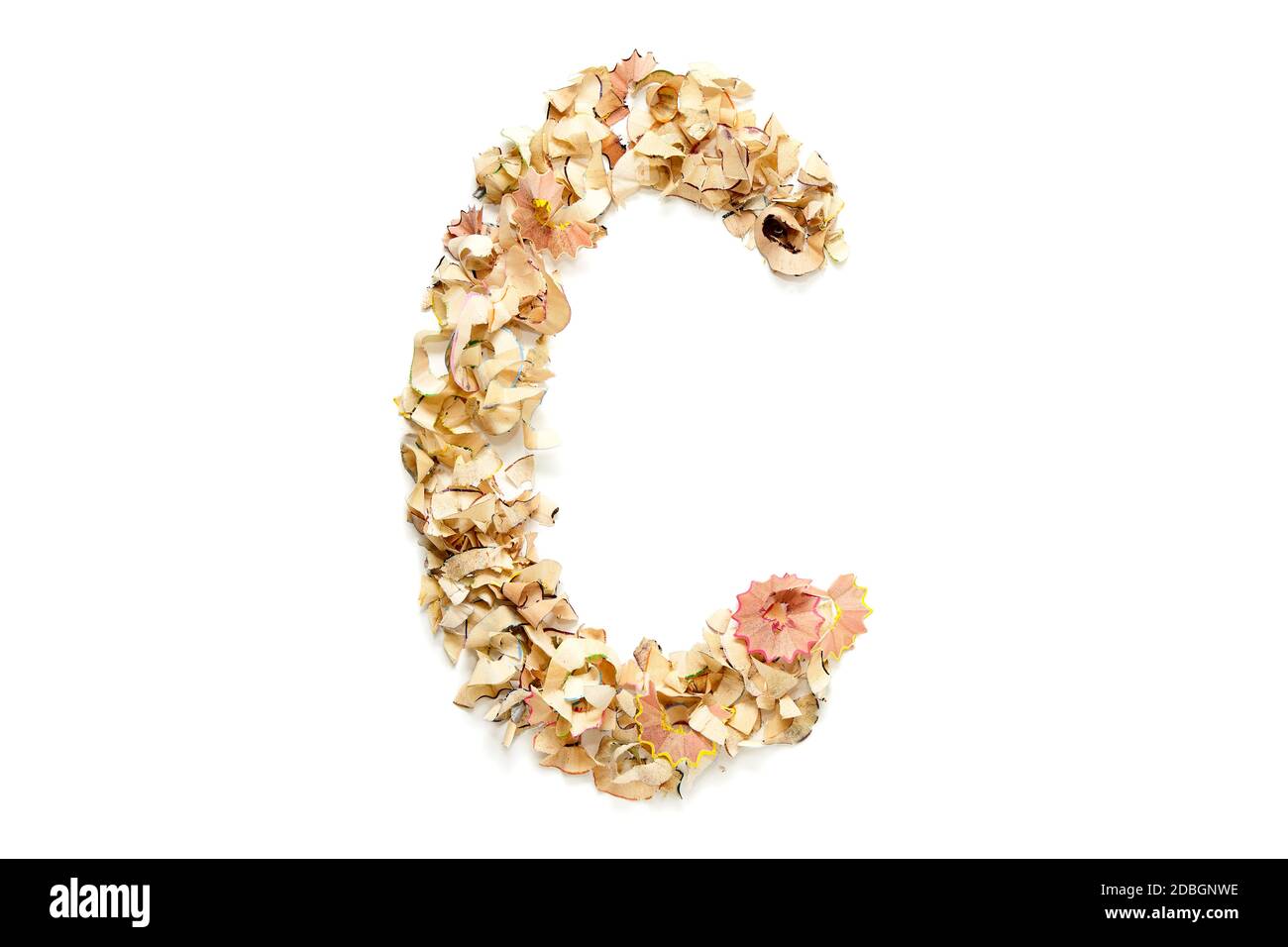 Letter C made from coloured pencil shavings for use in your design ...