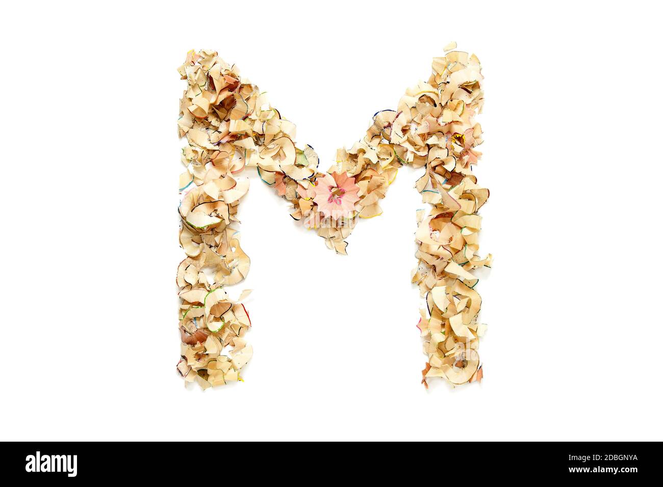 Letter M made from coloured pencil shavings for use in your design ...