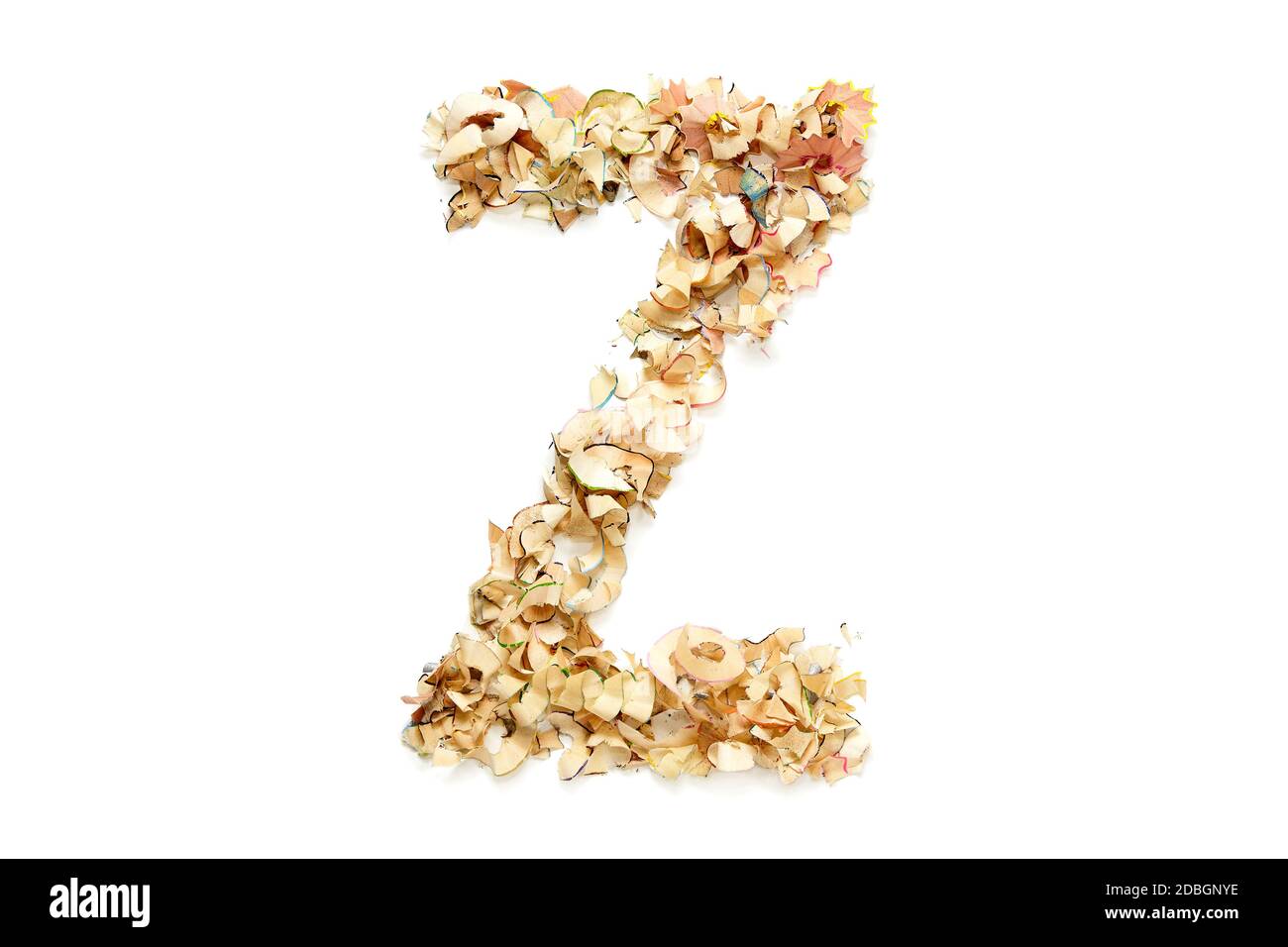 Letter Z made from coloured pencil shavings for use in your design ...